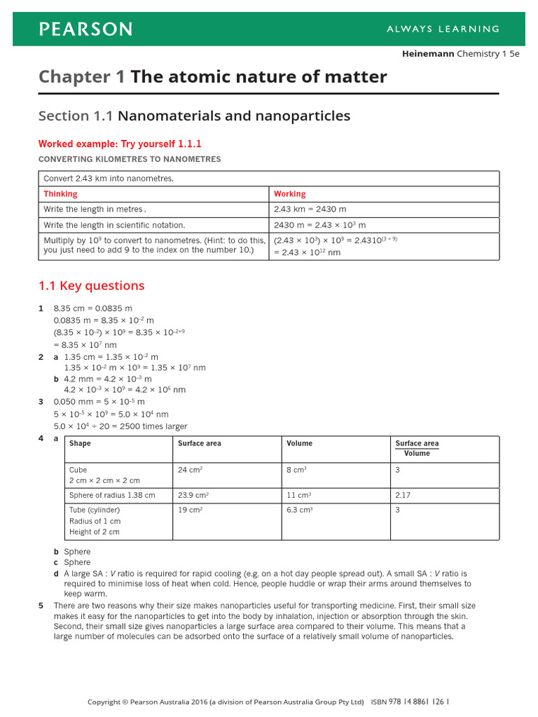 Heinemann 1 - 2 Solutions | PDF | Electron Configuration | Atoms