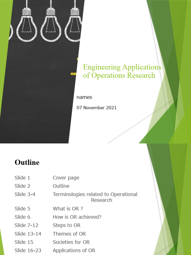 Engineering Applications of Operations Research | PDF | Operations ...