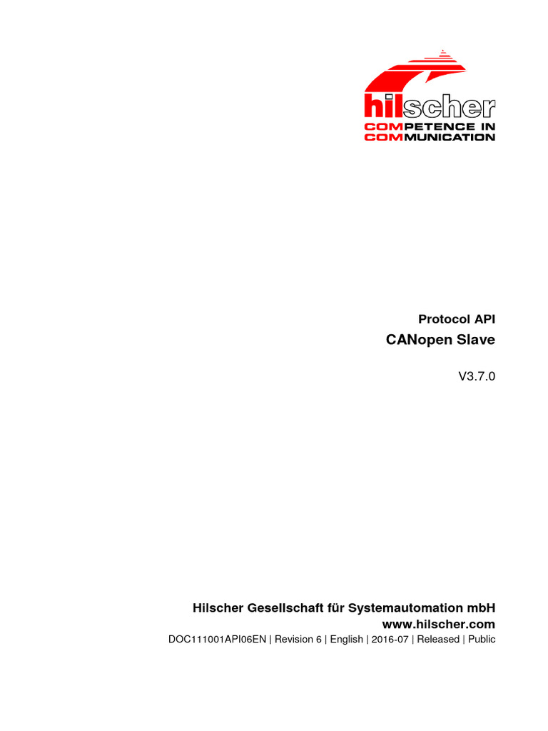 CANopen Slave V3 Protocol API 06 EN | PDF | Computing | Computer Science