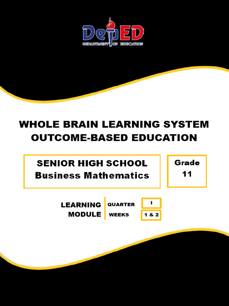 Bus. Math Q1 Week 1-2 | PDF | Division (Mathematics) | Mathematical Notation
