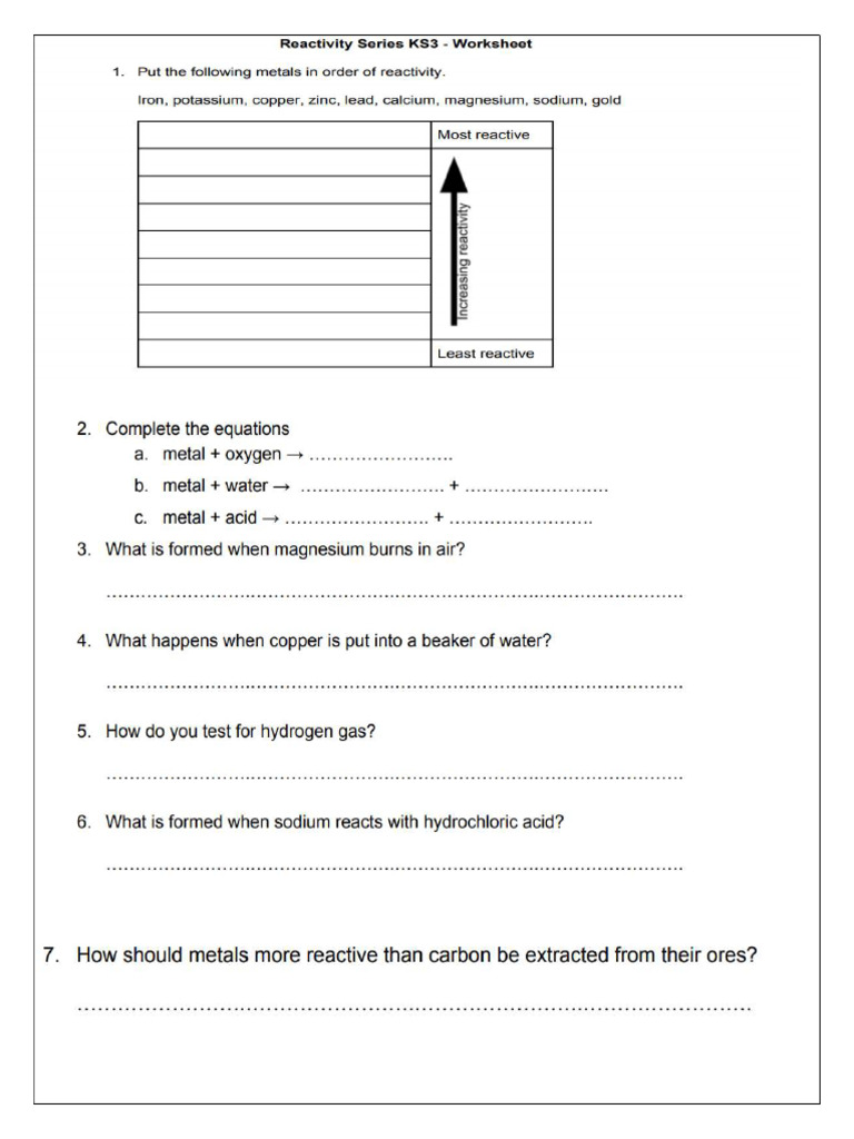 Year 9 Worksheet | PDF