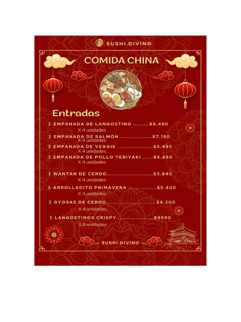 Carta Comida China | PDF