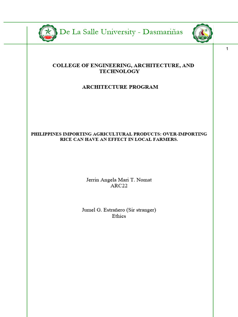 Philippines Importing Agricultural Products - Over-Importing Rice Can Have An Effect in Local ...