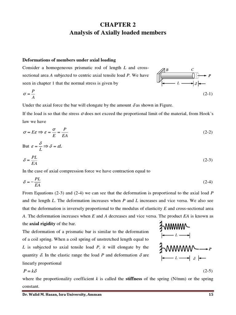 Axial Deformation in Loaded Members | PDF | Stress (Mechanics ...