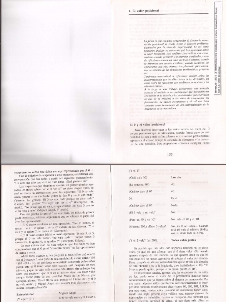 Lerner, D. (1992) - El Valor Posicional. La Matemática en La Escuela, Aquí y Ahora. 155-207 ...