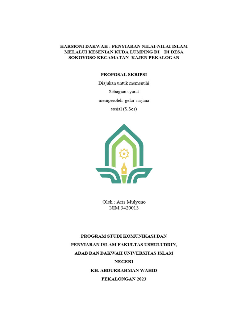Proposal Mini Aris Harmoni Dakwah | PDF