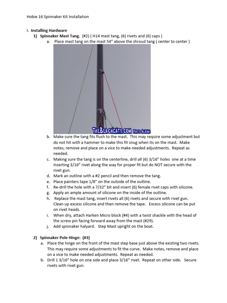 Spin Kit Install | PDF | Sailing Ships