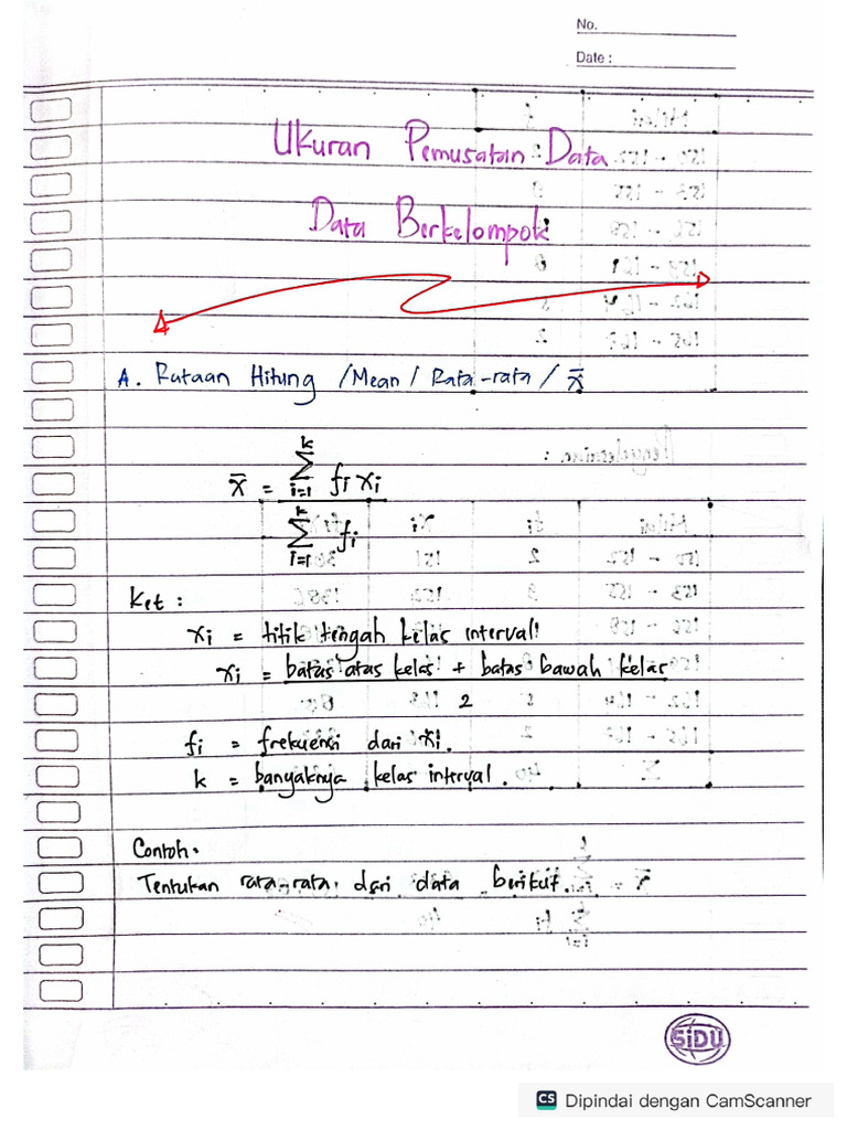 Ukuran Pemusatan Data Berkelompok | PDF