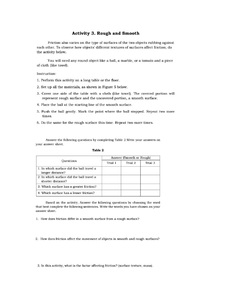 Activity Rough and Smooth | PDF