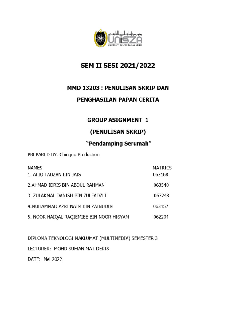 Skrip Seram "Pendamping Serumah" | PDF