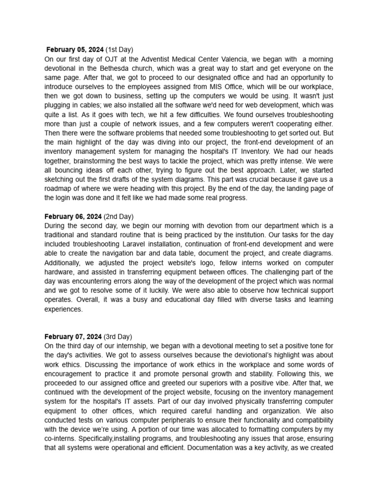 AMCV Daily Journal | PDF | Web Development | Usability