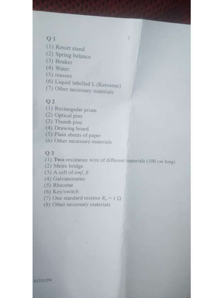 Model Questions and Answers On Physics Practical Wassce 2024 | PDF
