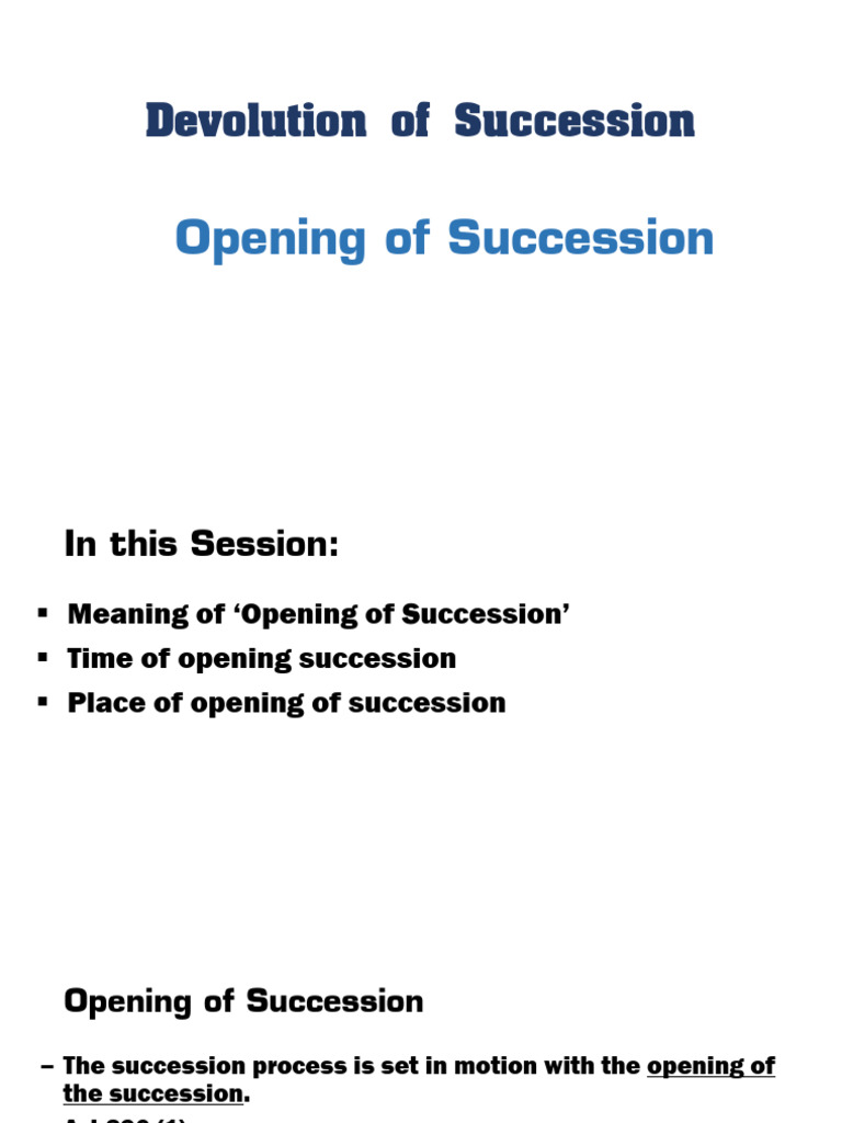 Understanding Opening of Succession | PDF | Public Law | Civil Law ...