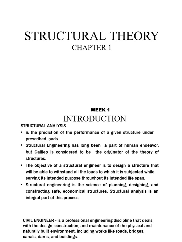 Structural Theory Chap 1 | PDF | Beam (Structure) | Civil Engineering