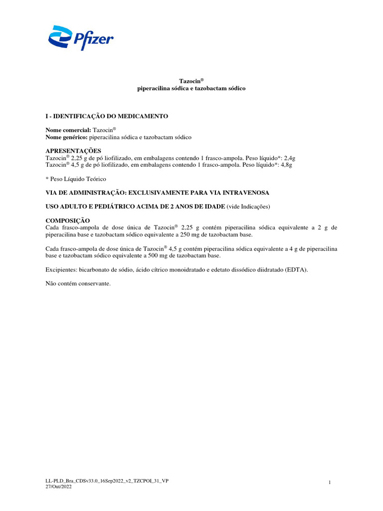 Tazocin Paciente 31 | PDF | Gravidez | Sangue