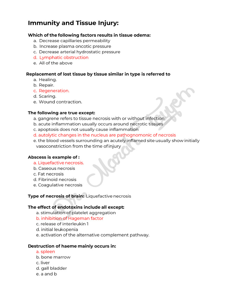 Immunity and Tissue Injury Overview | PDF | Science & Mathematics