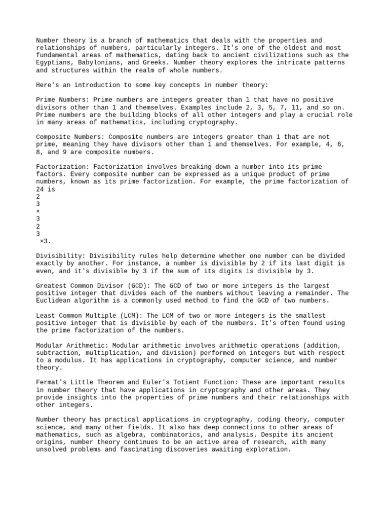 Number_Theory | PDF | Prime Number | Factorization