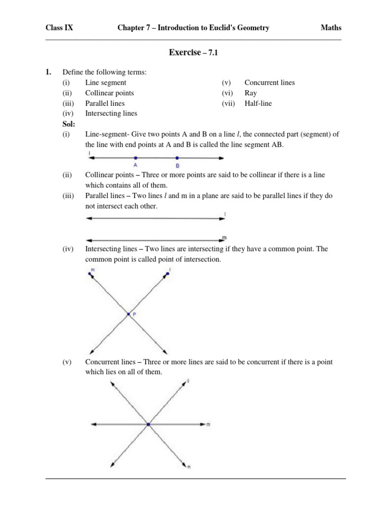Chapter 7 Introduction To Euclid&Quotes | PDF | Line (Geometry ...