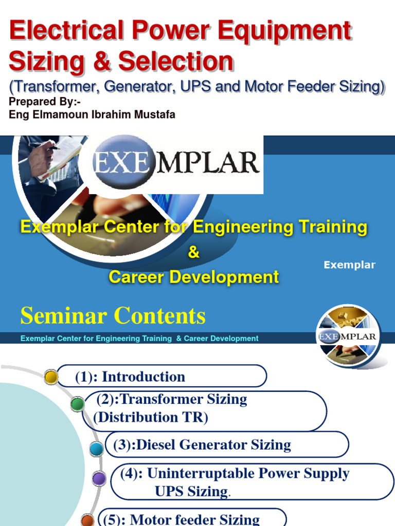 Electrical Power Equipment Sizing & Selection Seminar | PDF ...