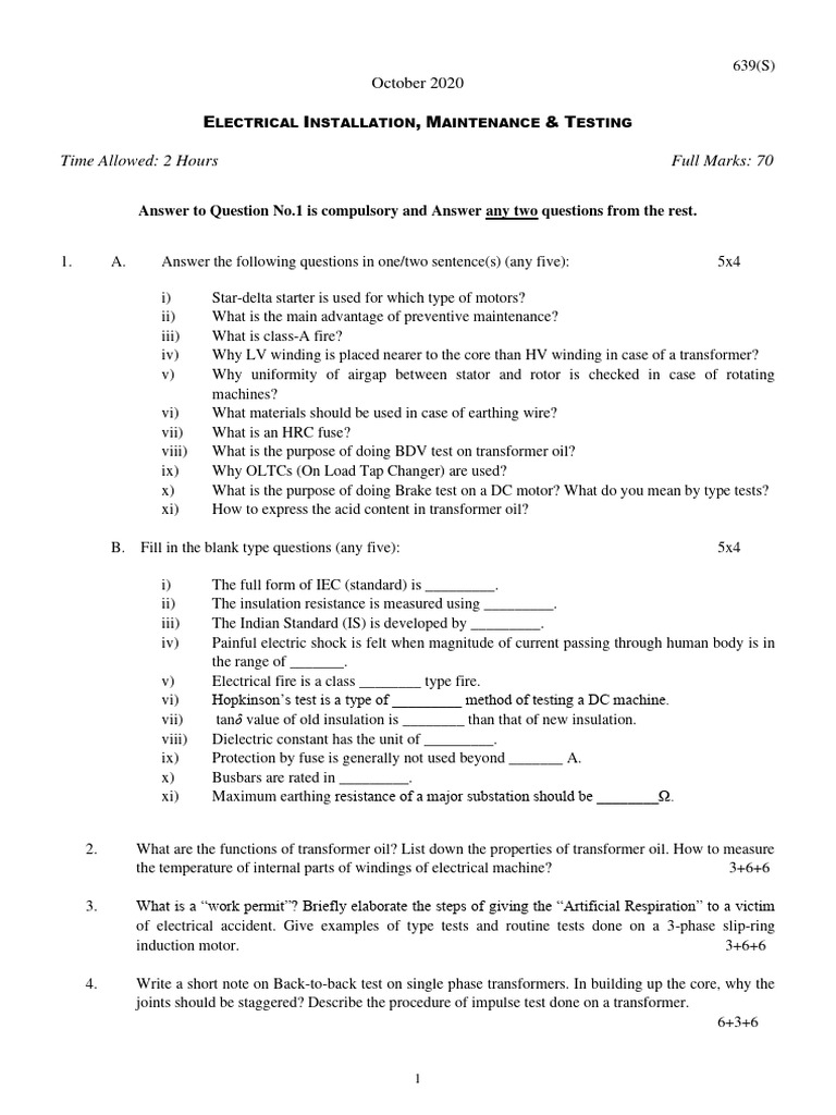 ETC_PYQ | PDF | Transformer | Insulator (Electricity)