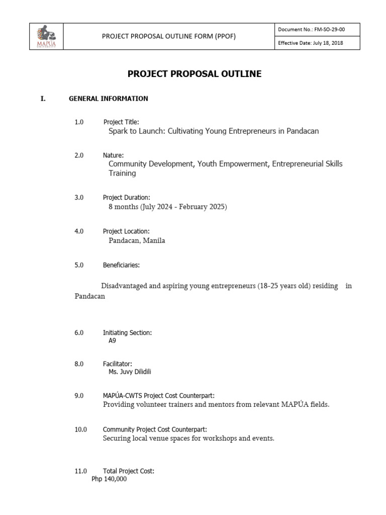 Ramos - Project Proposal Outline Form Final Draft | PDF ...
