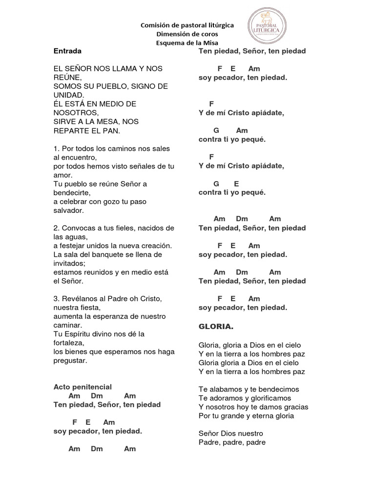 Esquema de La Misa Corpus | PDF | eucaristía | Cristo (título)