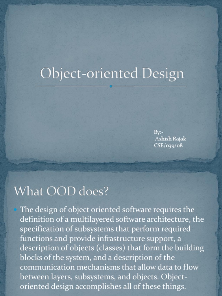 Object Oriented Design | PDF | Class (Computer Programming) | Object ...
