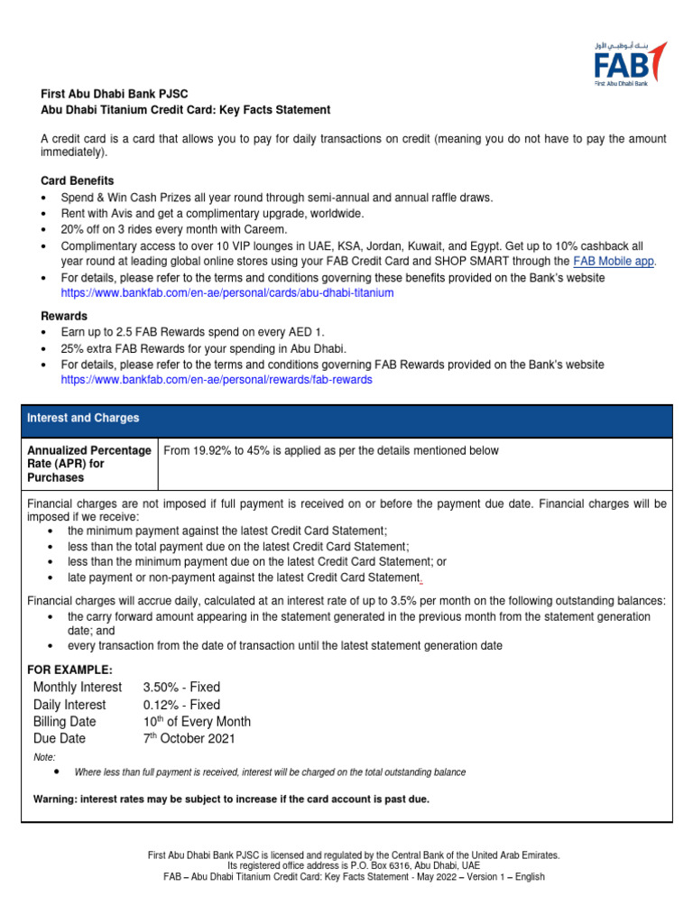 Sample Credit Card | PDF | Credit Card | Interest