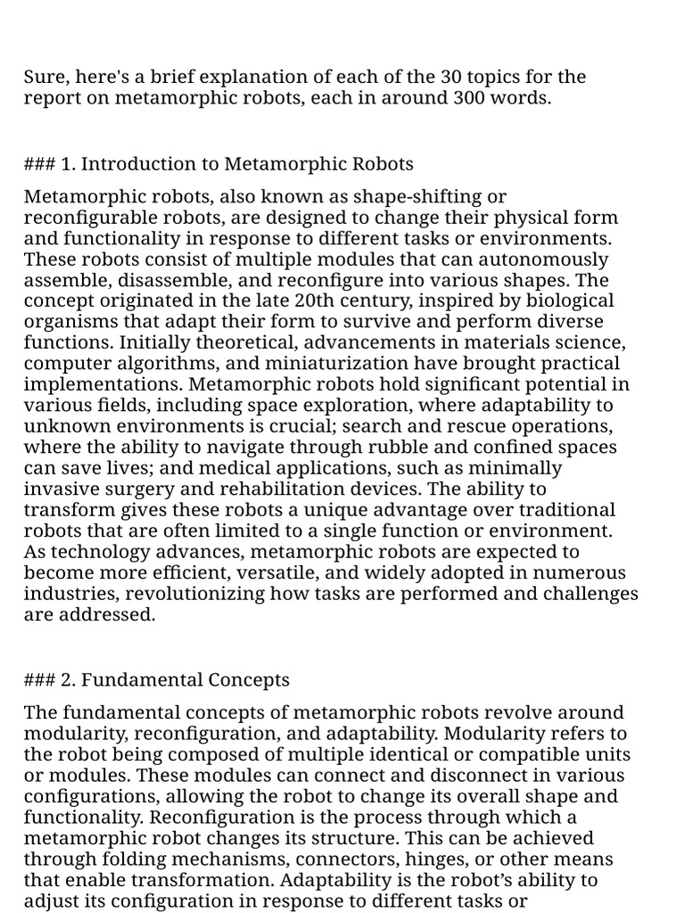Metamorphic Robot | Download Free PDF | Simulation | Robotics