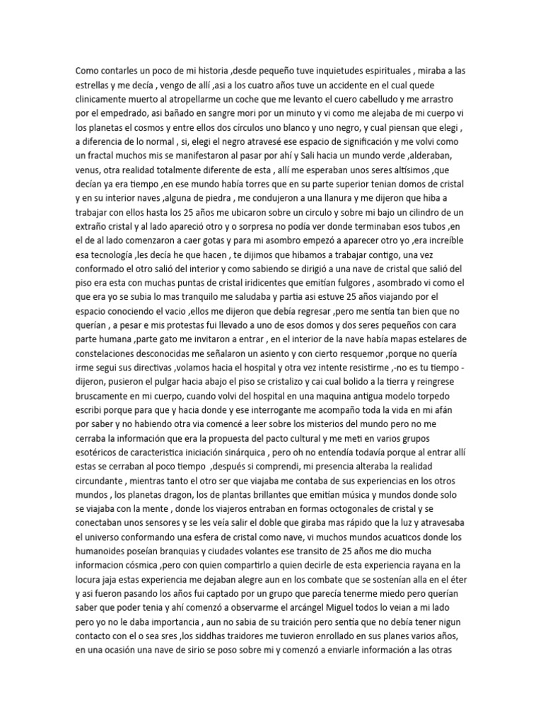 Como Contarles Un Poco de Mi Historia | PDF