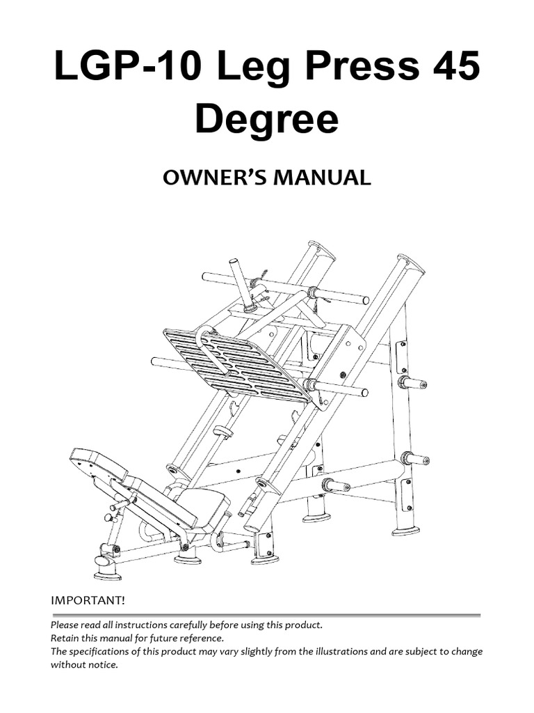 Leg Press Machine User Guide | PDF | Screw | Nut (Hardware)