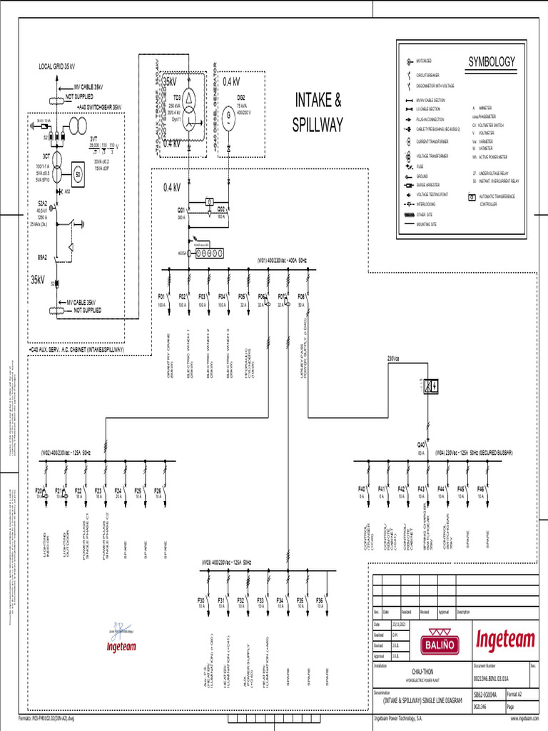 SB62-IG004 Single Line Diagram Rev E - Intake | PDF | Power (Physics) | Electric Power