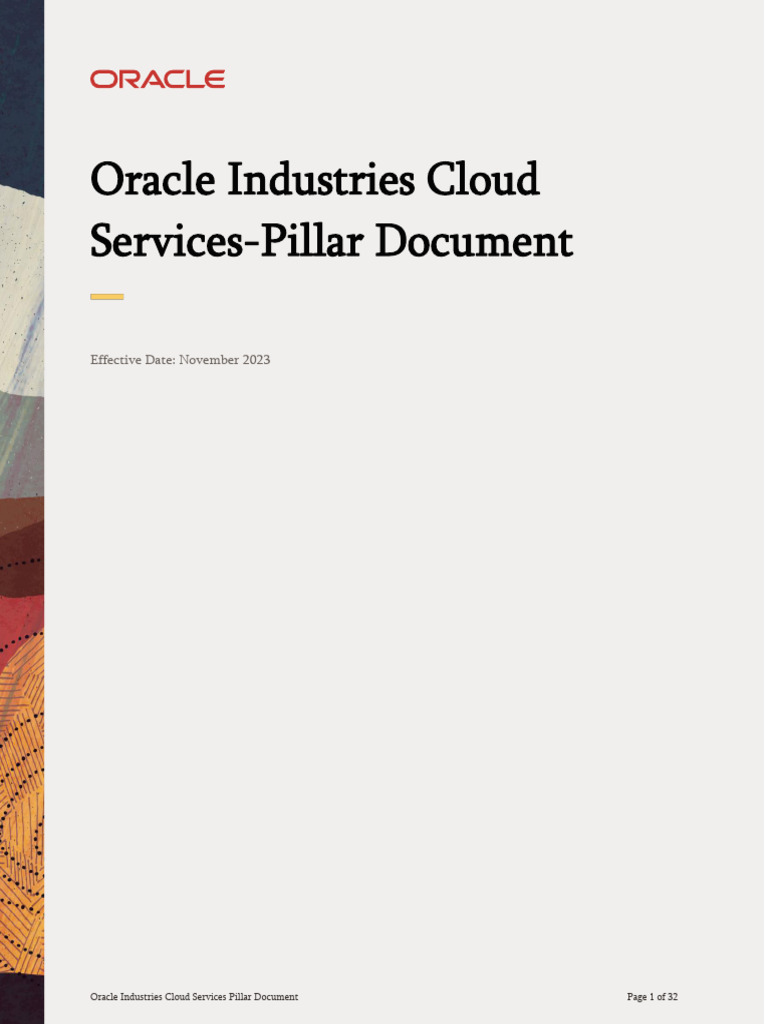 Oracle Industries Cloud Services Pillar Document | PDF | Cloud ...