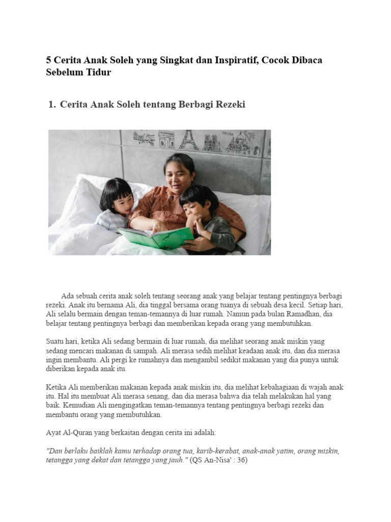 Cerita Anak Soleh | PDF