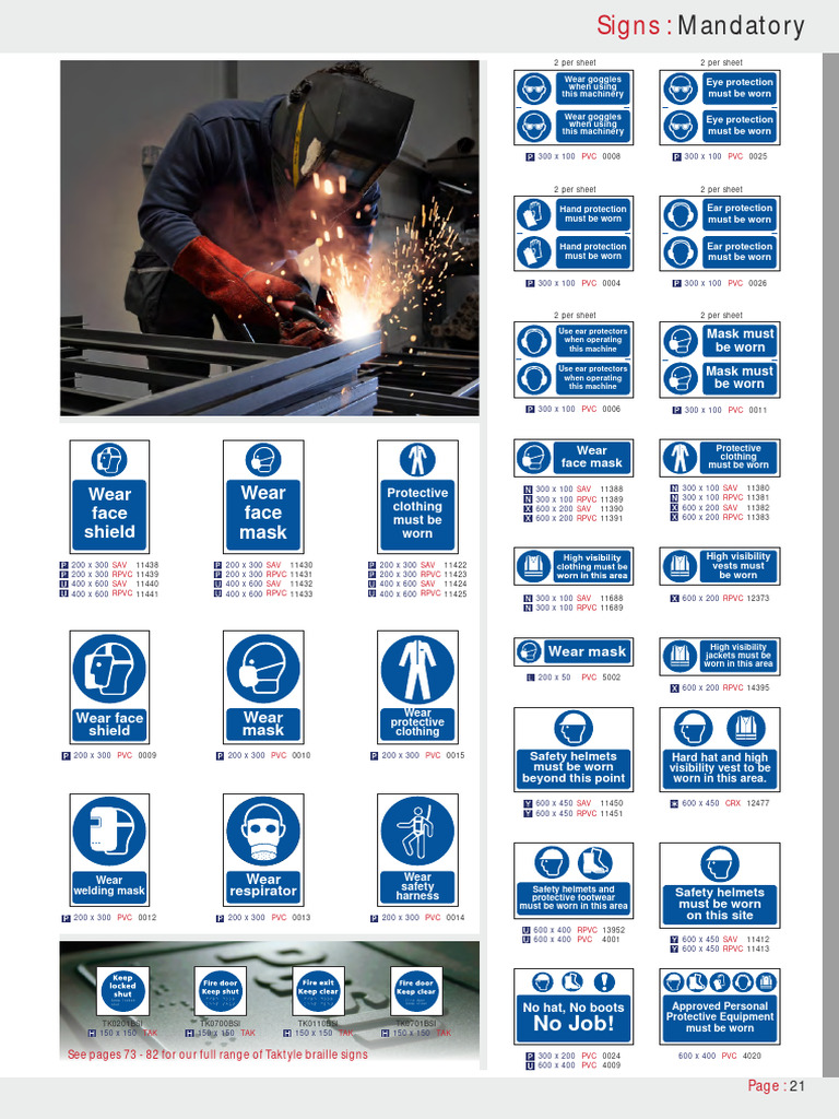 SCAN-Safety-Signs-Catalogue-2014 23 | PDF | Personal Protective ...