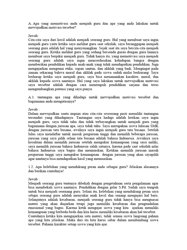 Essai PPG Usha | PDF | Karier & Perkembangan | Gaya Hidup