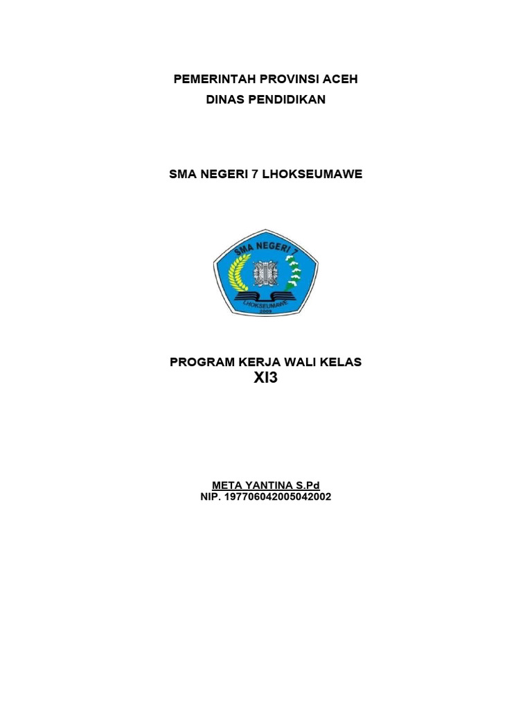 Program Kerja Wali Kelas 12 IIS.2 V | PDF | Karier & Perkembangan