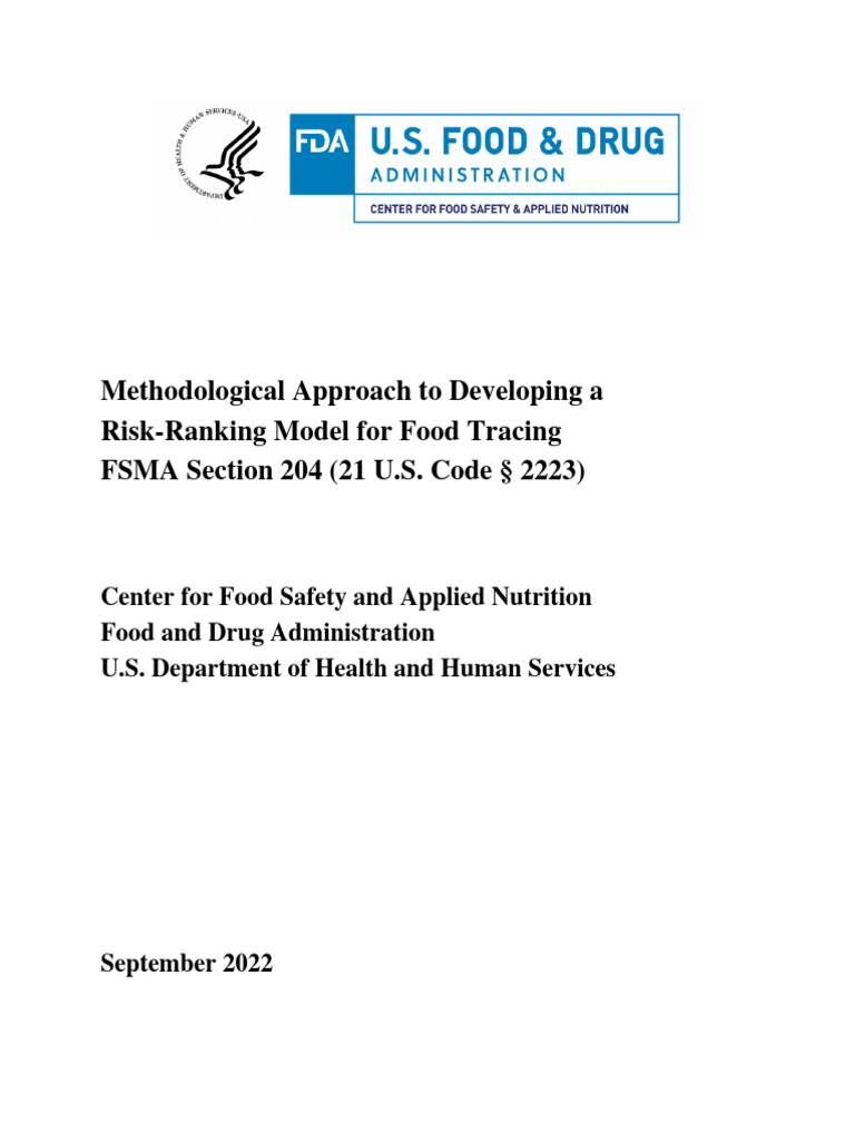 Risk-Ranking Model for Food Tracing | PDF | Risk | Hazards