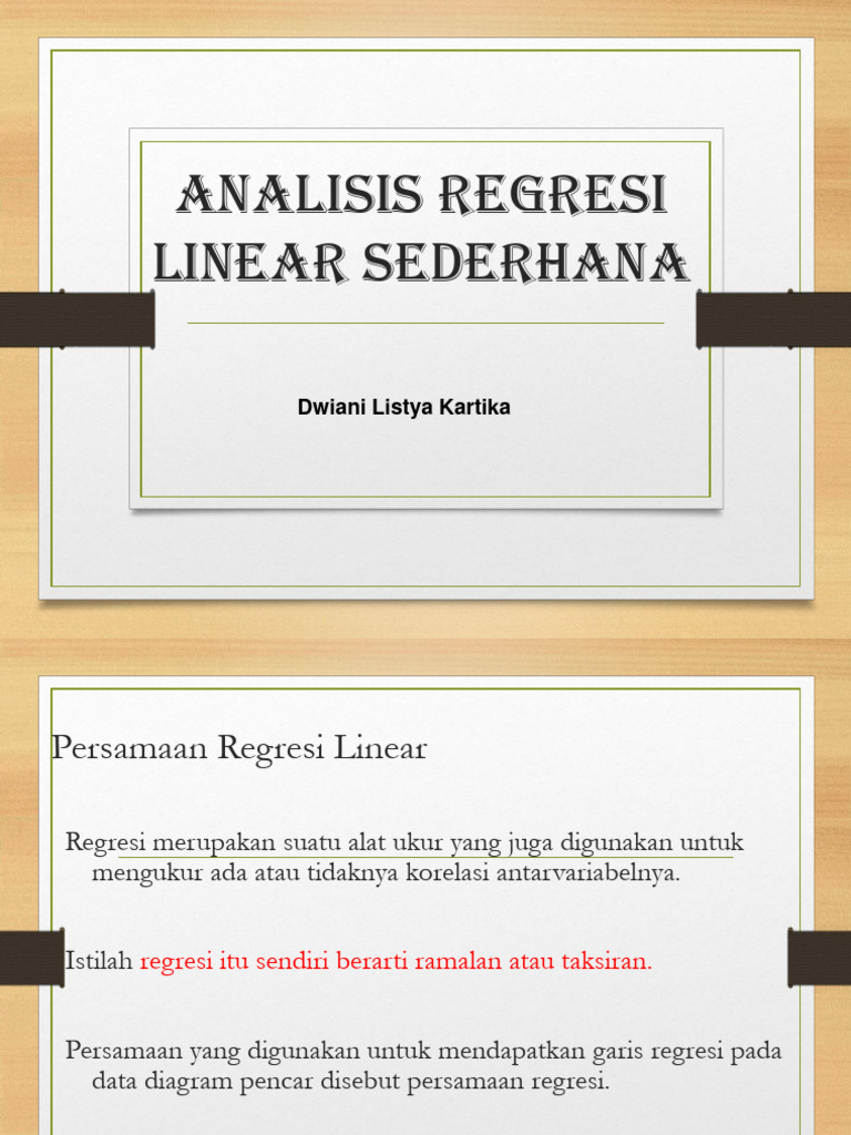 Analisis Korelasi Dan Regresi Linear Sederhana Part 2 | PDF | Metode & Bahan Ajar