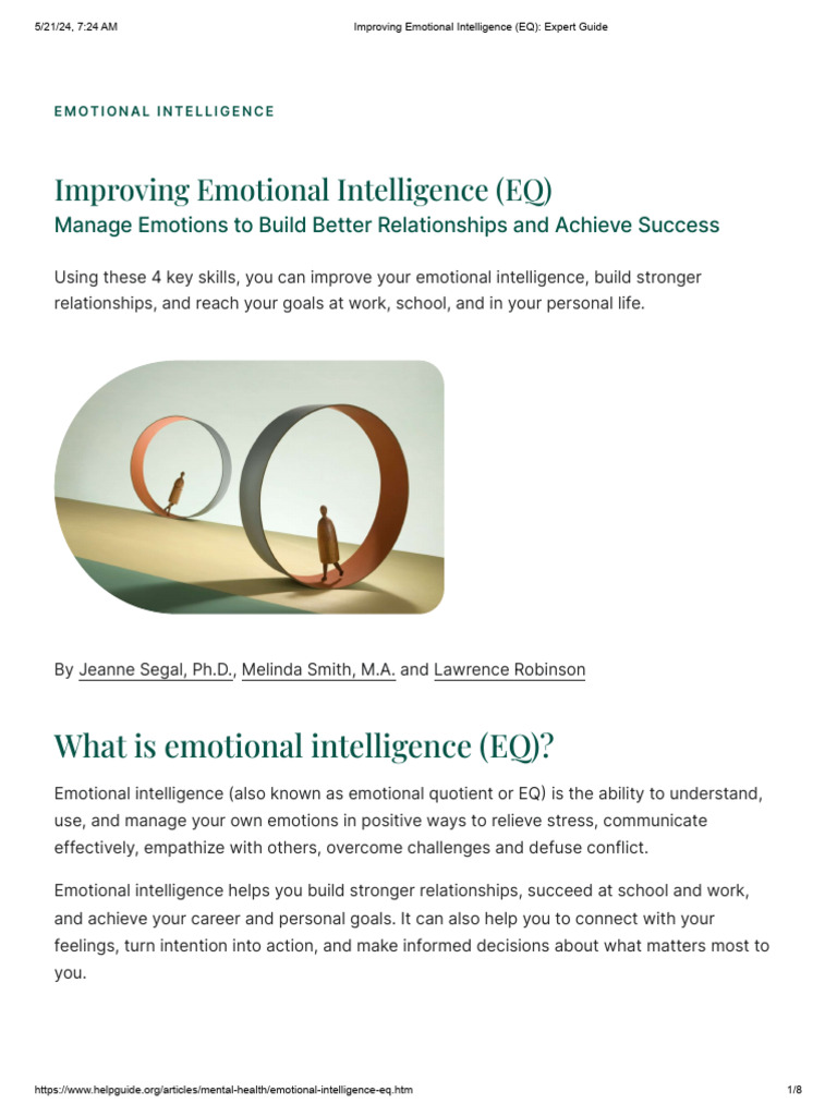 Improving Emotional Intelligence (EQ)_ Expert Guide | PDF | Emotional ...