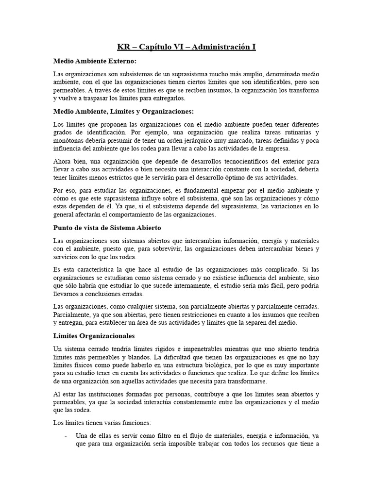 Resumen KR CAP6 | PDF | Sociedad | Business