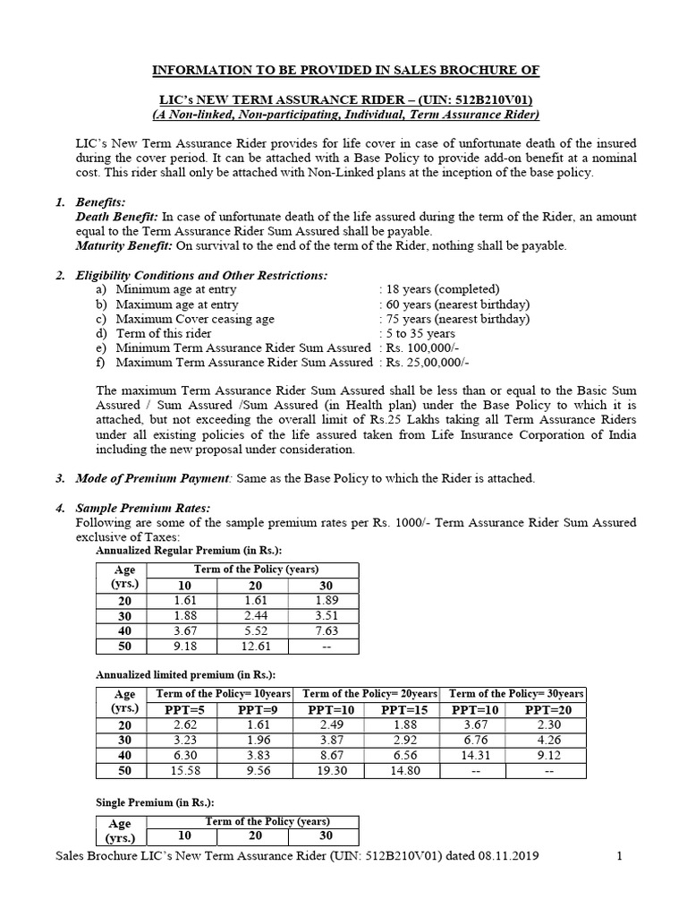 Sales-brochure_TAR_ | PDF | Life Insurance | Insurance