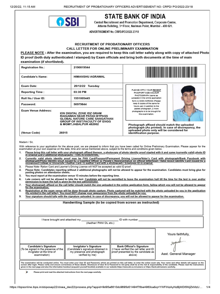 Recruitment of Probationary Officers Advertisement No - CRPD - Po ...