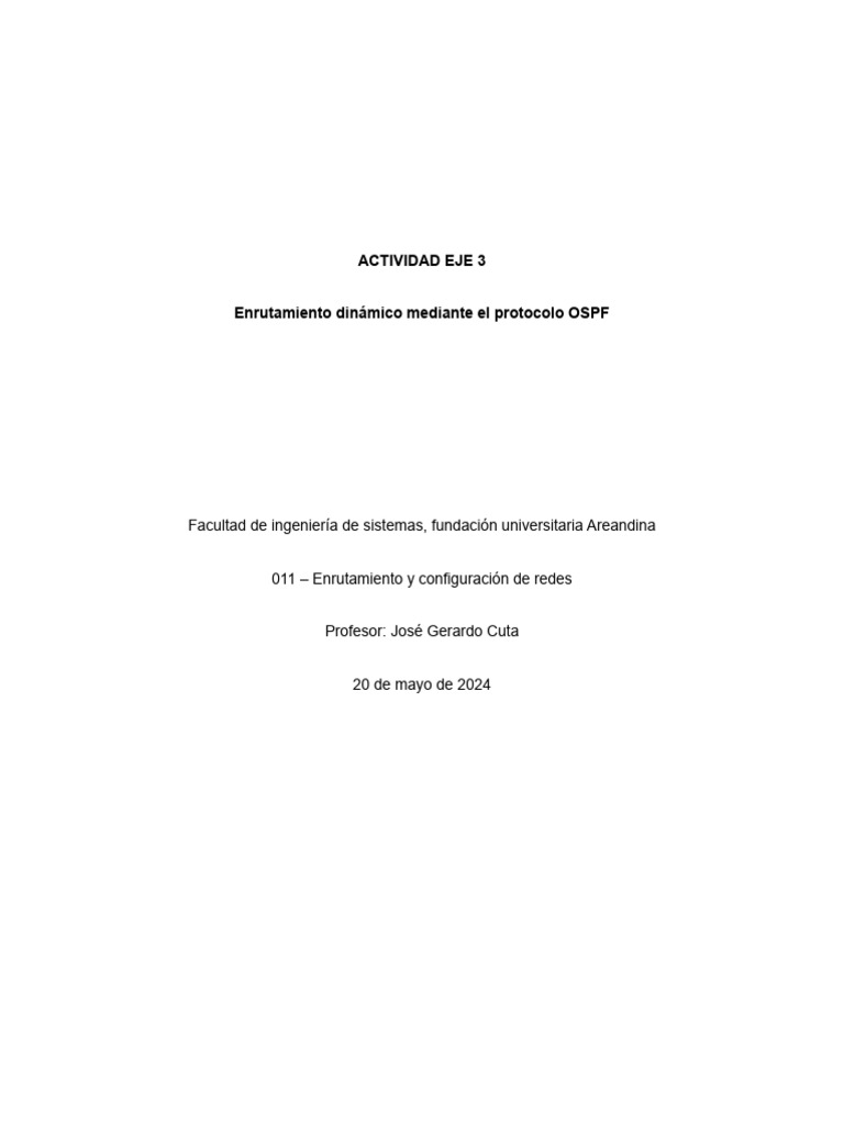 Enrutamiento Eje 3 | PDF | Dirección IP | Yo Pv6