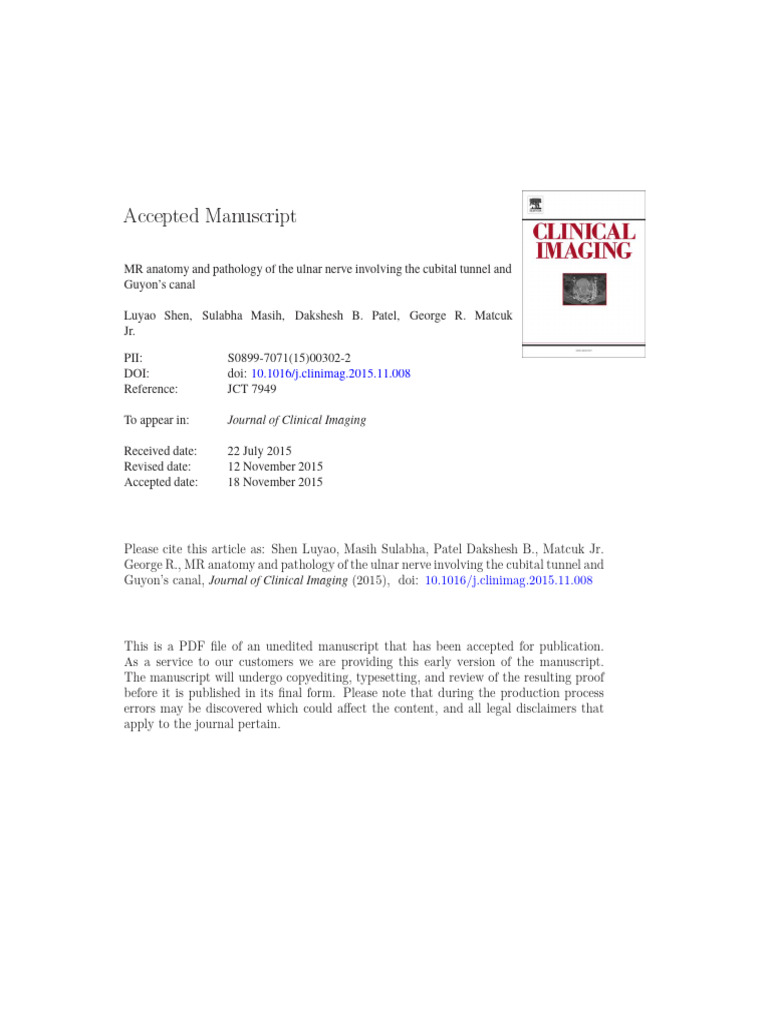 Shen 2016 | PDF | Elbow | Leprosy