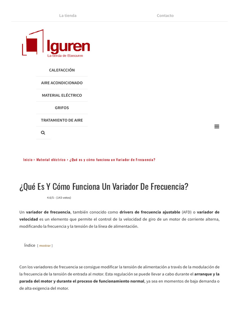 Qué Es y Cómo Funciona Un Variador de Frecuencia | PDF | Corriente ... Qué Es y Cómo Funciona Un Variador de Frecuencia | PDF | Corriente ...