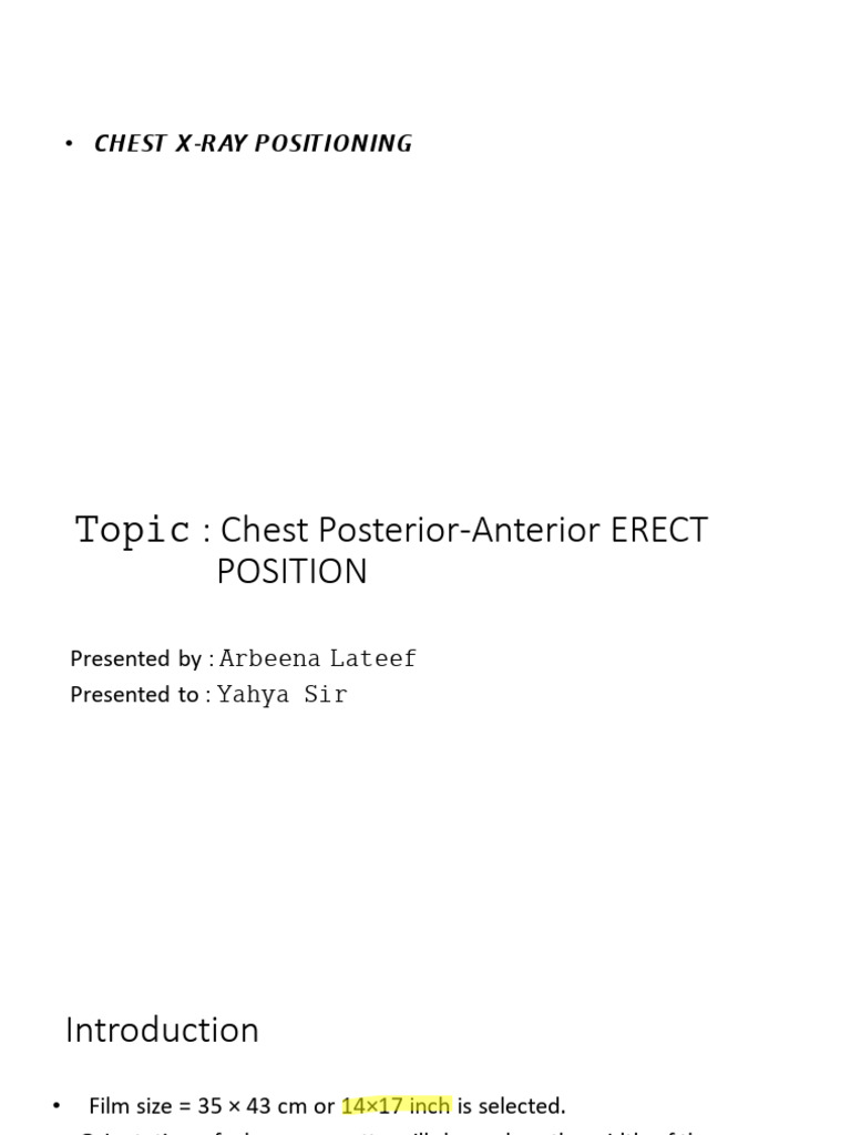 Chest Projection Presentation | PDF