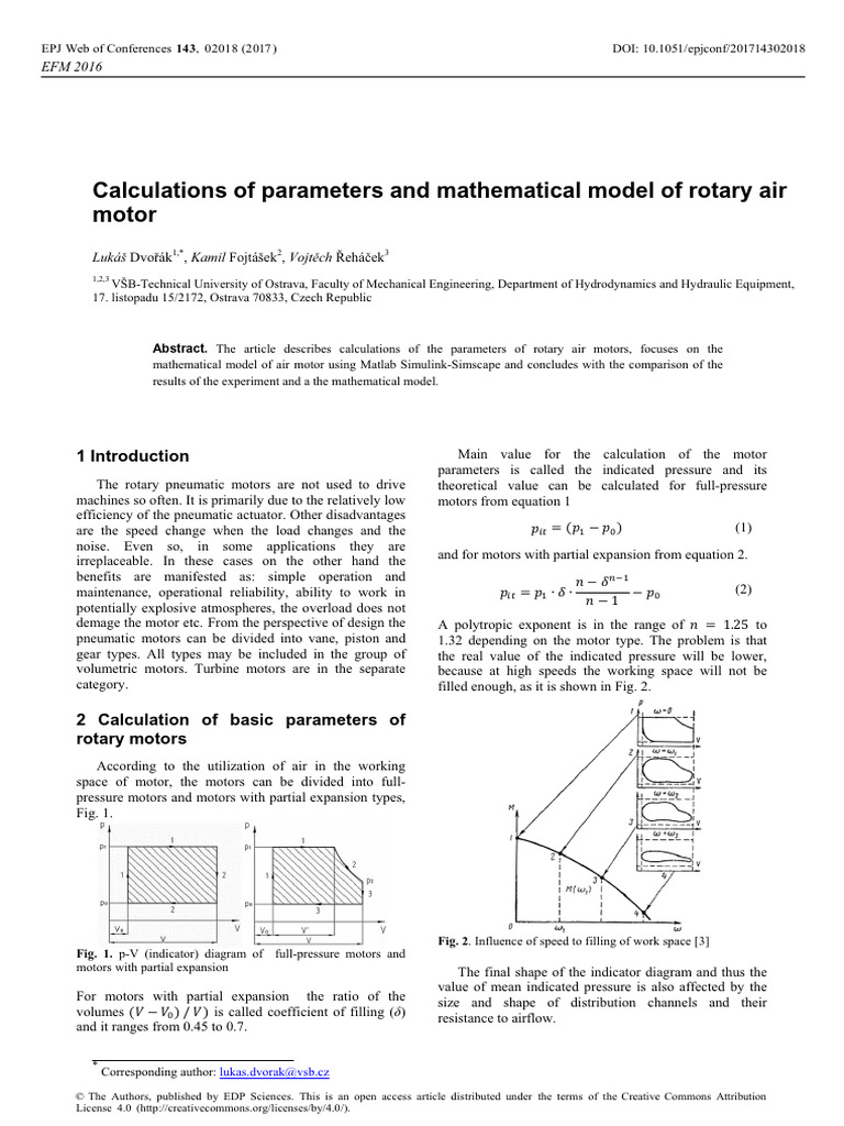 Calculations of Parameters and Mathematical Model | PDF | Engines | Torque