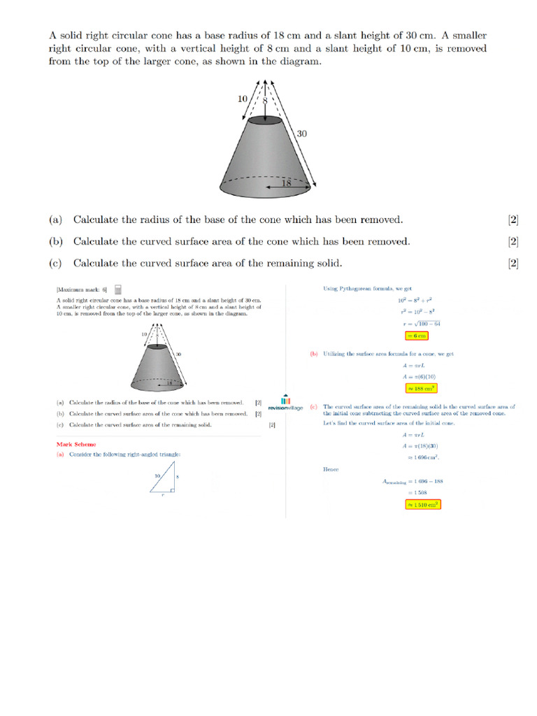 IB Math Right Cones 1 | PDF