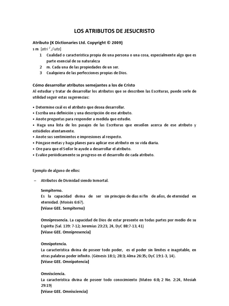 La Cuádruple - Los Atributos de Jesucristo | PDF | Fe | Amor